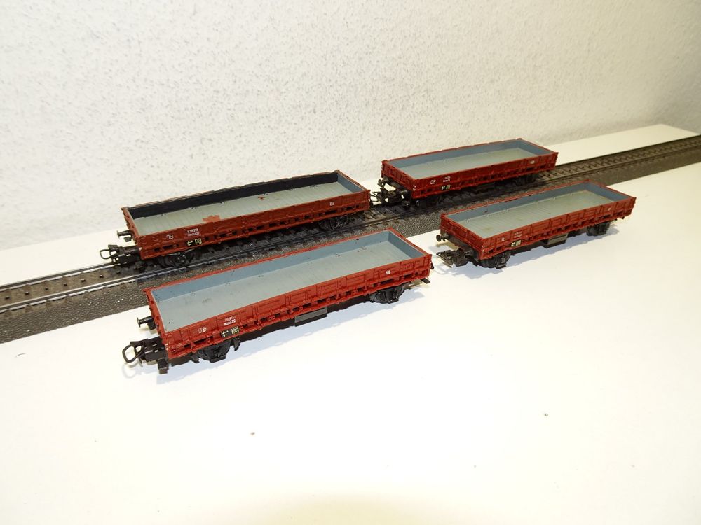 4 Märklin Güterwagen Niederbordwagen DB HO 4607 (Gebraucht) in Luzern ...