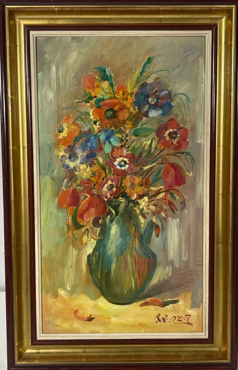 Stillleben Gemälde mit Blumen unleserlich Signiert | Kaufen auf Ricardo