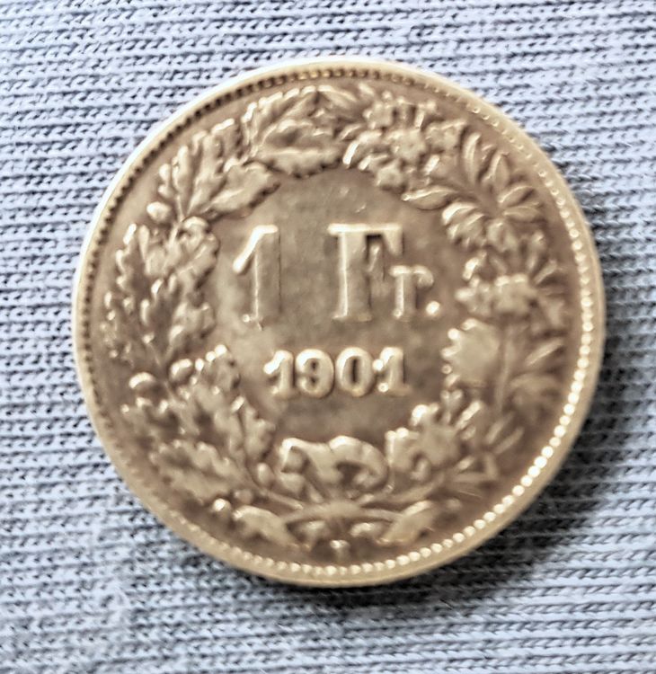 1 Franken 1901 uralte rare Silbermünze ab nur 1 Fr !!! | Kaufen auf Ricardo