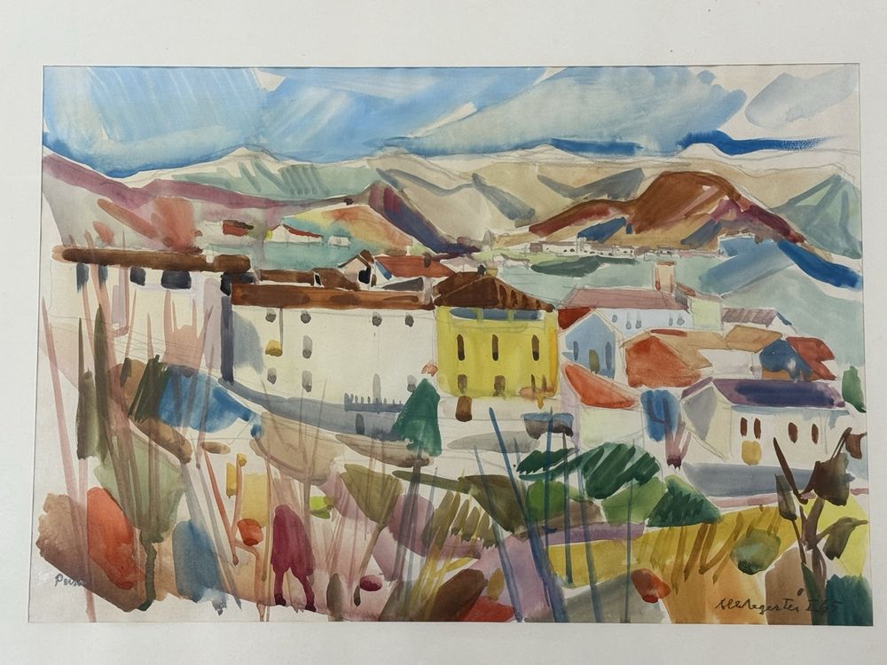 2 tolle ältere Aquarelle von Pura/TI Albert Aegerter 1965 (Gebraucht ...