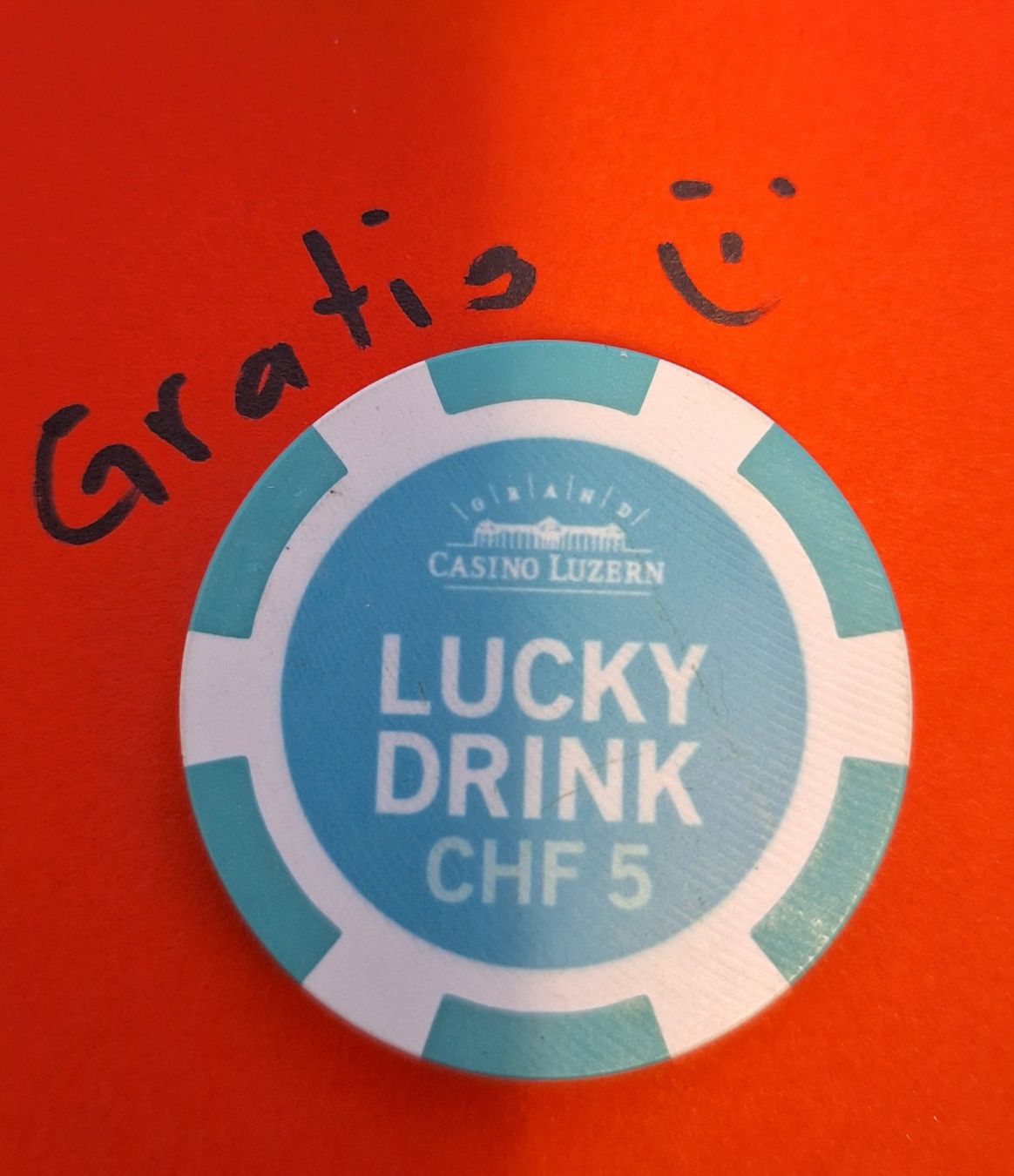 Chip Chips Lucky Drink Grand Casino Luzern 5 Franken Getränk (Gebraucht ...