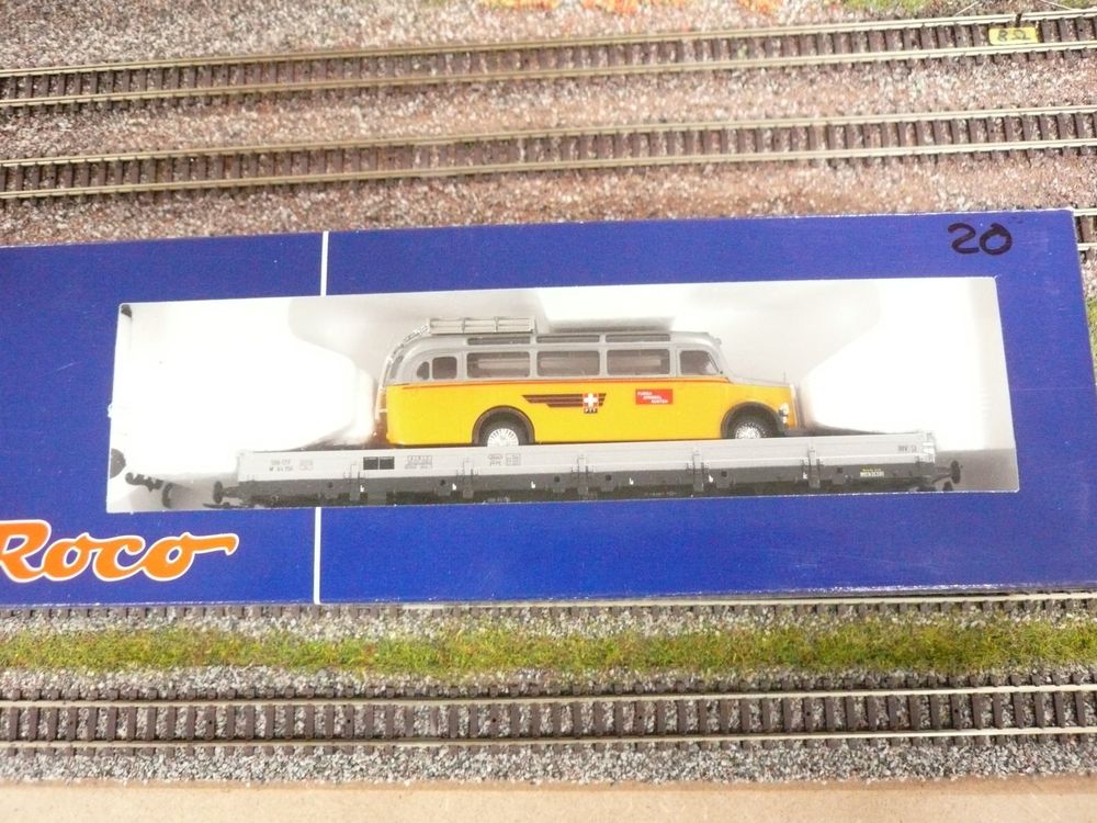 ROCO H0 DC GÜTERWAGEN MIT POSTAUTO RARITÄT NEU UND OVP (Neu und ...