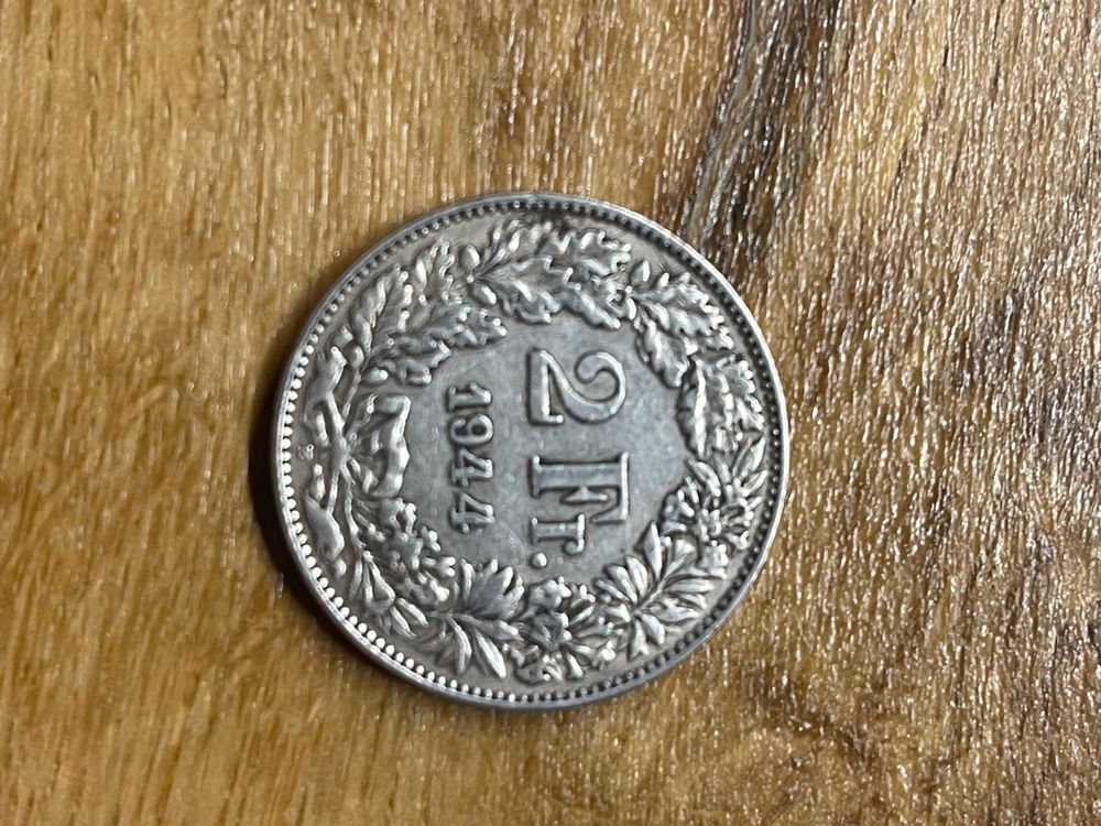 2 Franken 1944 Silber Schweizer Münz (Gebraucht) in Deitingen für CHF 5 – mit Lieferung auf ...