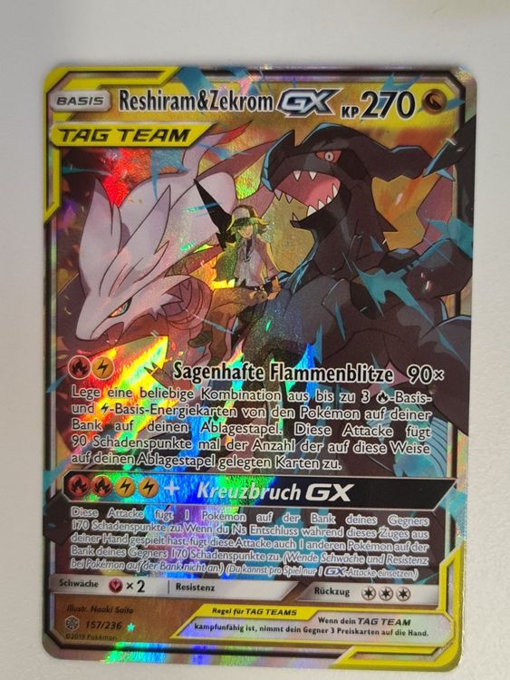 Reshiram & Zekrom GX 157/236 (Gebraucht) in Thun für CHF 8 – mit Lieferung auf Ricardo kaufen