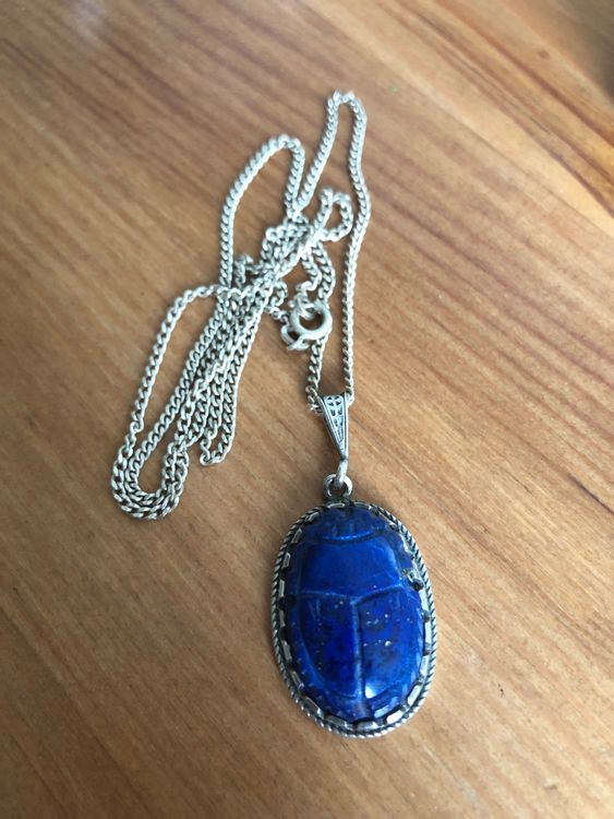 Silber Kette mit Lapislazuli Anhänger 800 (Gebraucht) in Spiegel b. Bern für CHF 36 – mit ...