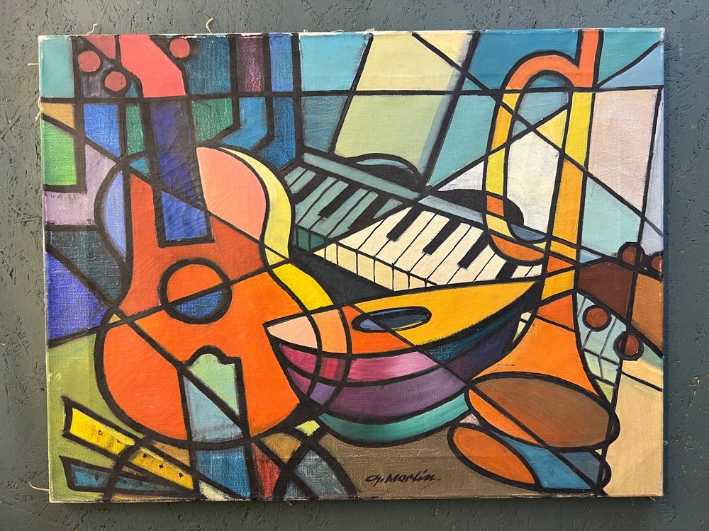 Vintage Abstrakte Kunst-Gemälde Signiert von Ch.Martin | Kaufen auf Ricardo
