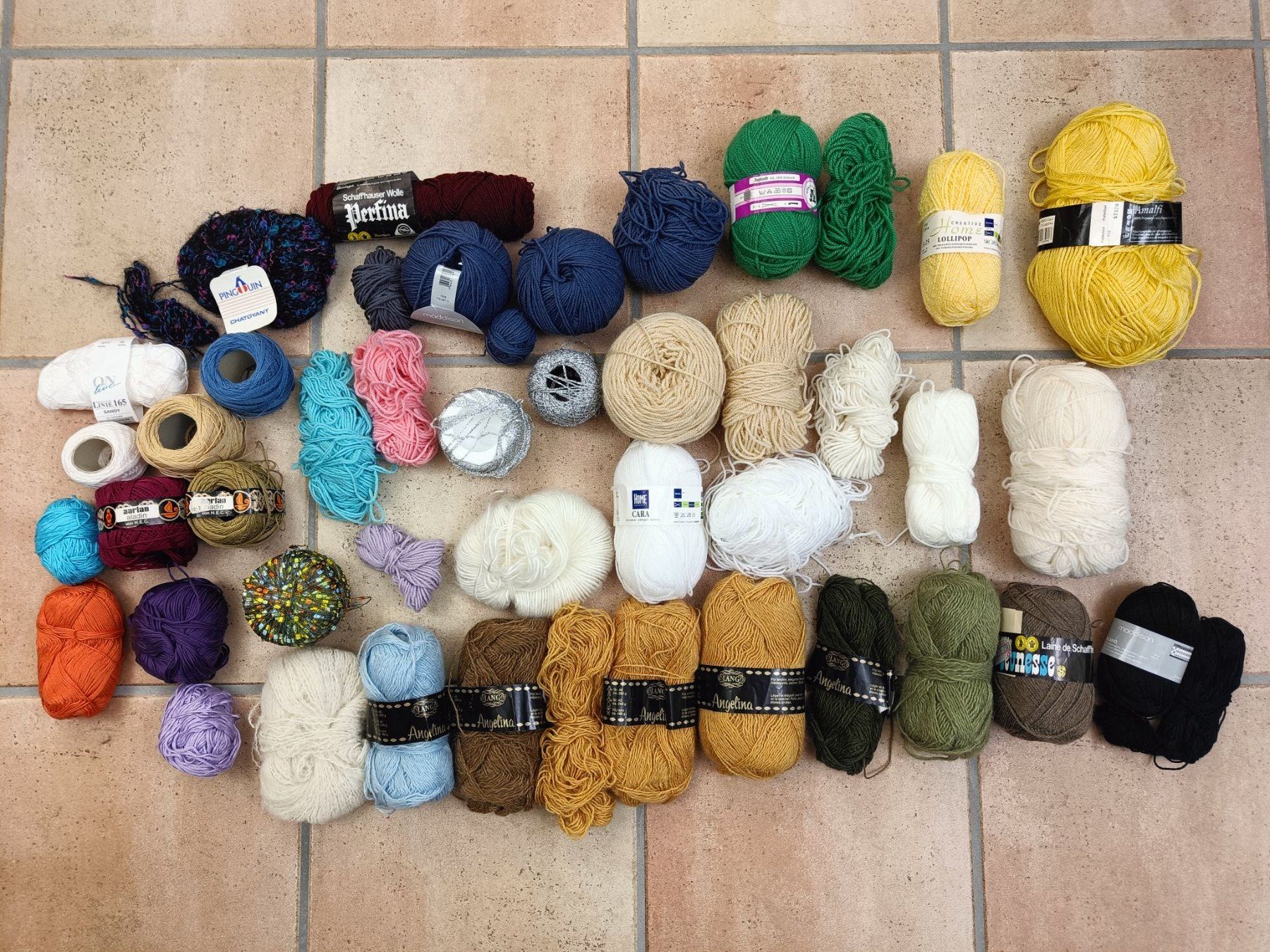 Grosses buntes Wollpaket 1570 g Merino Polyacryl Baumwolle (Neu (gemäss ...