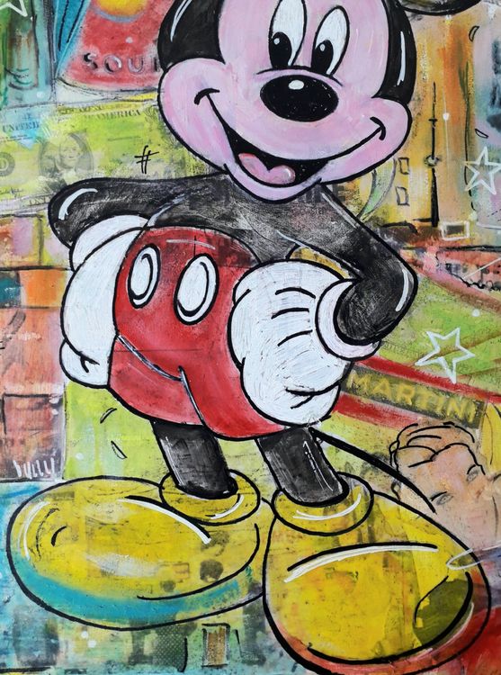 Gemälde Pop Art Mickey Mouse Original/Unikat auf Leinwand (Neuf avec emballage d'origine) à ...