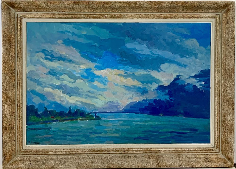 Marcelle Lucie Heusser Pradon(1888-1965) Gemälde-See Anblick (Gebraucht ...