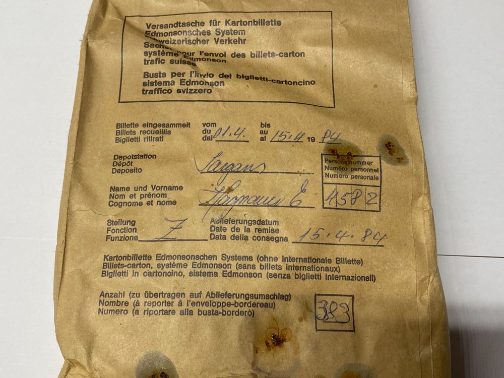 LOT Bahnbillette Sargans ///F490 (Gebraucht) in Bern für CHF 25 – mit ...