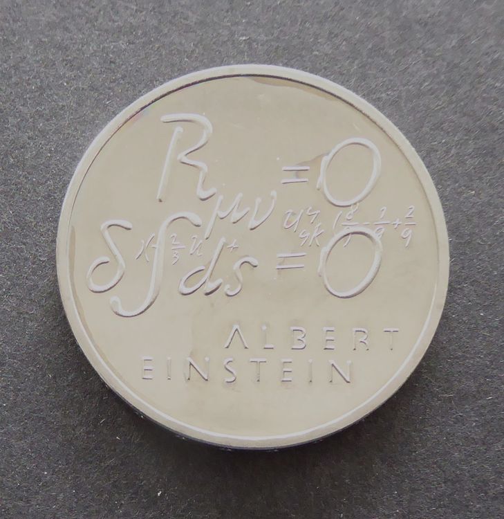 Fr. 5.-- Gedenkmünze 1979 Albert Einstein Formel (Gebraucht) in Aesch BL für CHF 9 – mit ...