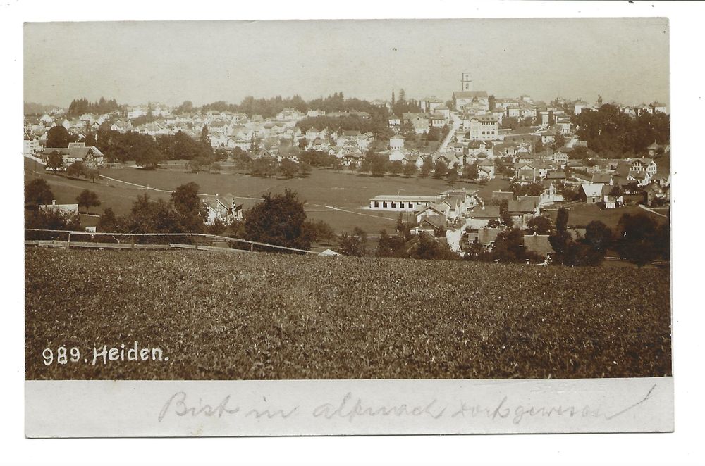 Heiden (AR) Dorfpartie mit Kirche - Foto Umiker - 1908 (Gebraucht) in ...