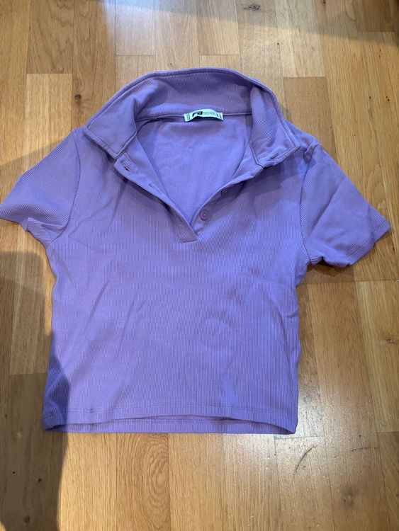 Lila Top mit Kragen und Knöpfen, Grösse S (Neu (gemäss Beschreibung ...