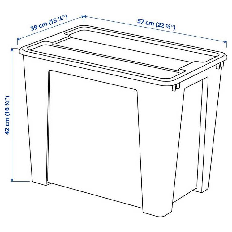 IKEA Samla Box mit Deckel, transparent, 57x39x42 cm/65 l (Gebraucht) in ...