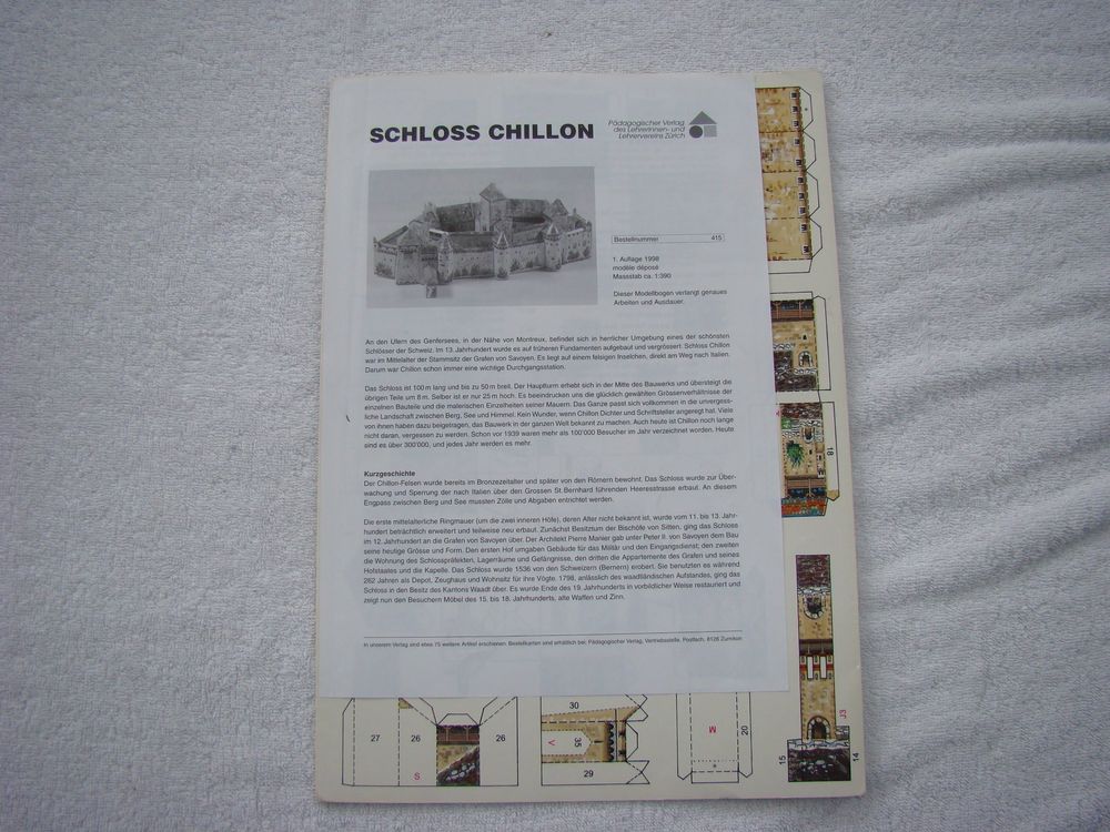 Bastelbogen Schloss Chillon | Kaufen auf Ricardo