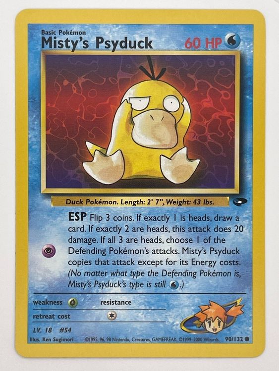 Misty's Psyduck 90/132 Pokémon Gym Heroes (Neu (gemäss Beschreibung ...