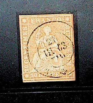 SUISSE STRUBEL OBLITÉRÉ 20 CENTIMES. OBLITÉRATION CENT./S201 (D ...