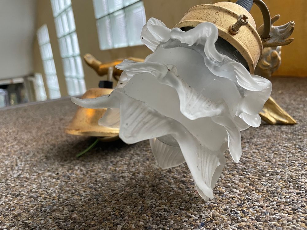 Engel Lampe Vintage Repro mit Blüten Glas (Gebraucht) in ...