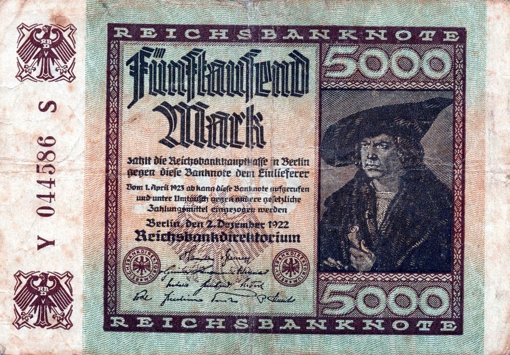 5000 Mark, Deutsches Reich, Reichsbanknote, 1922 (Gebraucht) in ...