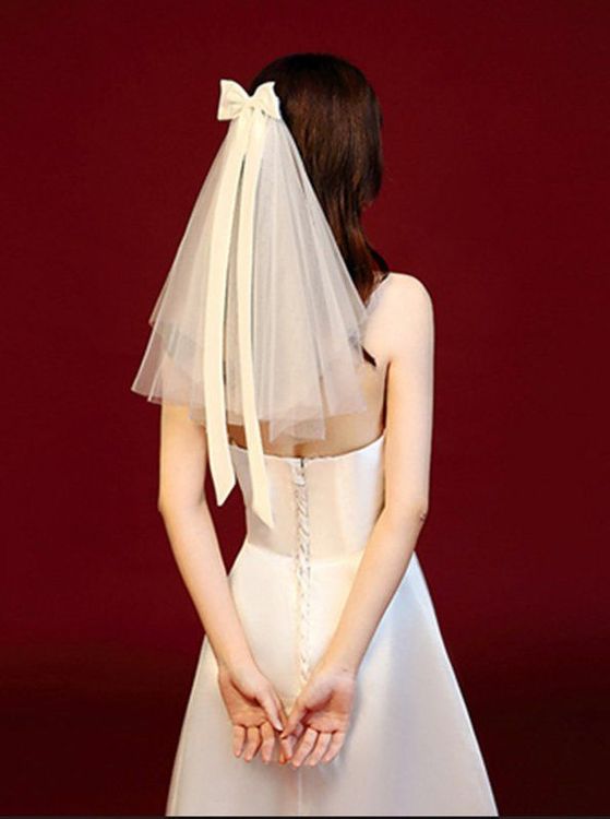 NEUER Braut Schleier weiss ca 40cm mit Klammer - 222411 (Neu (gemäss ...