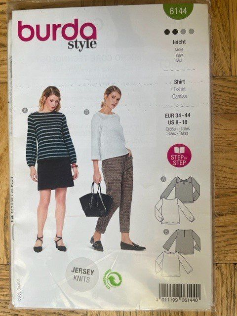 Schnittmuster Burda Shirt 6144 leicht in zwei Varitanten | Kaufen auf ...