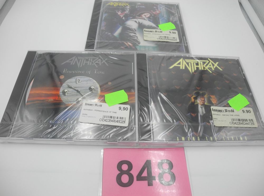 3 CD's Anthrax "Persistence, Among Living,Spreading, Nr. 848 (Neu und ...