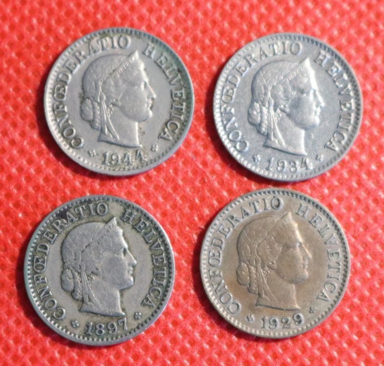 5 Rp. Lot 1897,1929, 1934, 1944 (B031) (Gebraucht) in Winterthur für CHF 27 – mit Lieferung auf ...