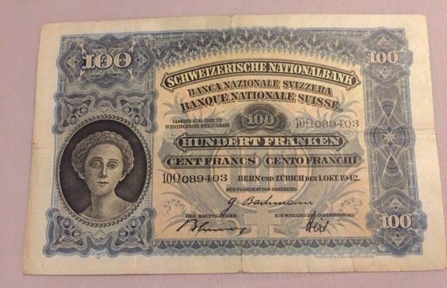 100 Franken Note 1942 (Gebraucht) in Thalwil für CHF 75 – mit Lieferung ...