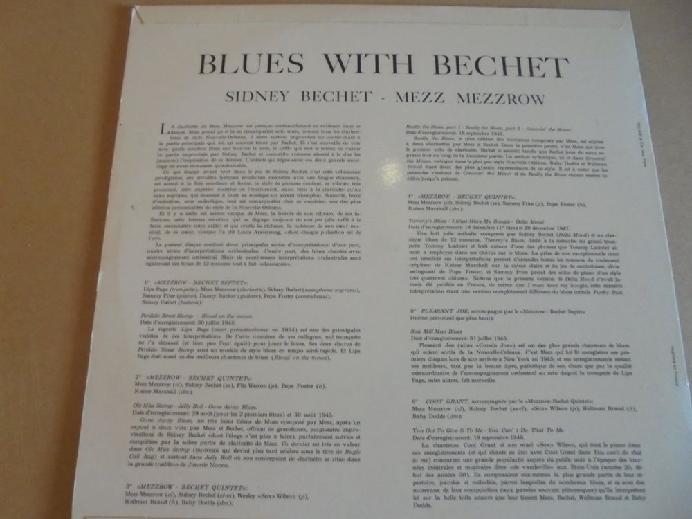 Sidney BECHET / Mezz MEZZROW " Blues with Bechet " LP (EX) | Kaufen auf ...