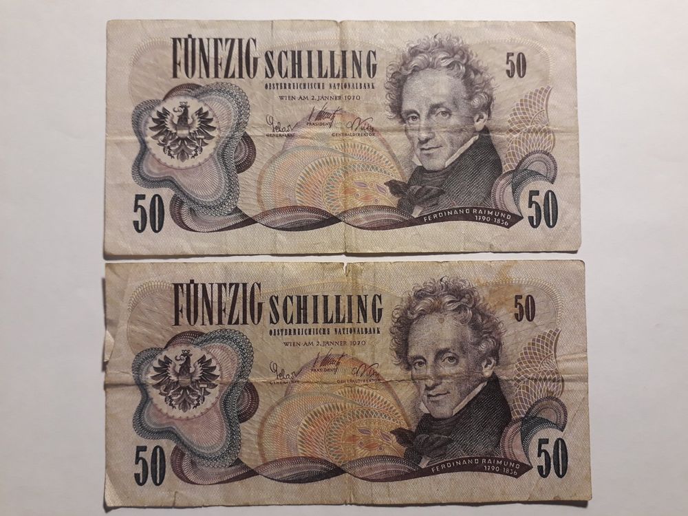 ÖSTERREICH - 2x 50 Schilling 1970 zirkuliert (Angebot 2) | Kaufen auf Ricardo