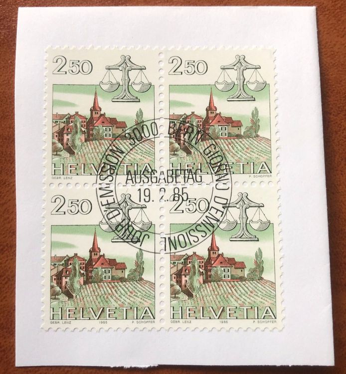 4 er Block Nr.690 mit Papier Stempel Bern | Kaufen auf Ricardo