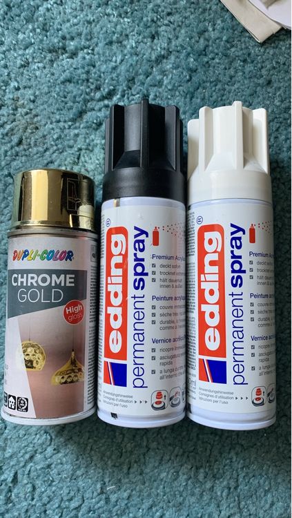 Edding Spray Paint Sprühdosen weiss,schwarz,gold (Gebraucht) in ...
