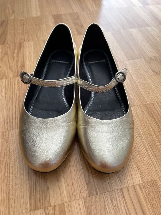 Golden Mary Jane style leather ballerinas Vagabond 38 (Gebraucht) in ...