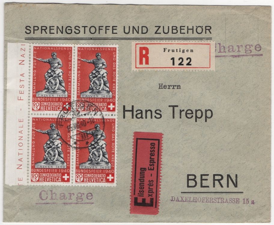 20 Rp. Calven geändeter Sockel im Viererblock - FRUTIGEN (Gebraucht) in Eglisau für CHF 45 – mit ...