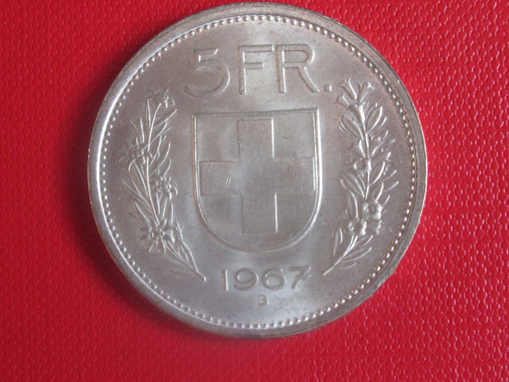5 FRANKEN SILBERMÜNZE 1967 NEU AUS SAMMLERVITRINE (Neu (gemäss Beschreibung)) in Moosseedorf für ...