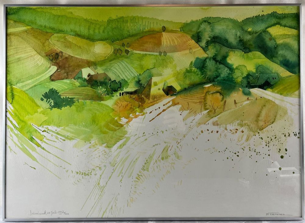 Grosser Landschaft Aquarell Sig. (Gebraucht) in Neuhausen am Rheinfall für CHF 40 – nur Abholung ...