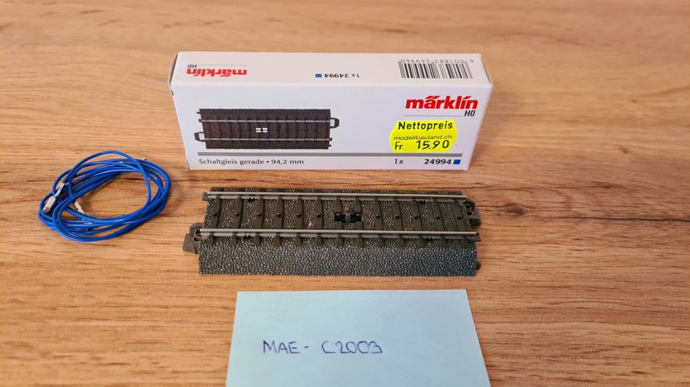 Märklin H0, 1x Schaltgleis gerade 24994 (MAE-C2003) (Gebraucht) in ...