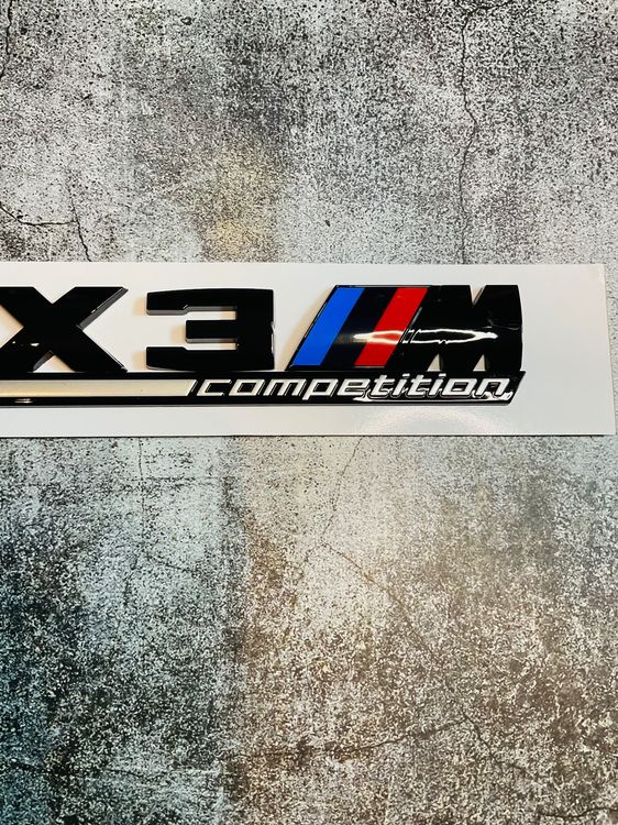 BMW X3M Emblem Competition Logo Schriftzug Schwarz glänzend | Kaufen ...