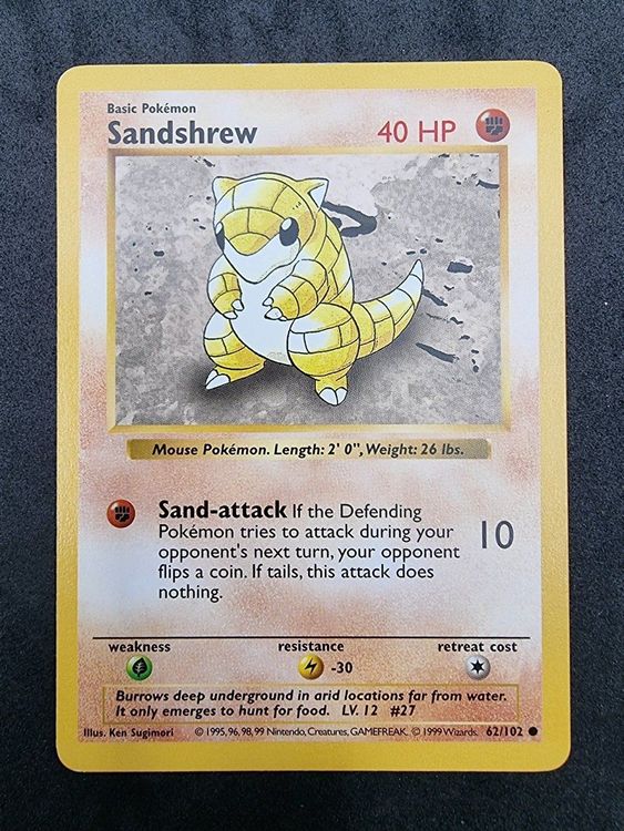 Pokemon Sandshrew Base Set Shadowless ab 1.- (Gebraucht) in Möriken AG ...