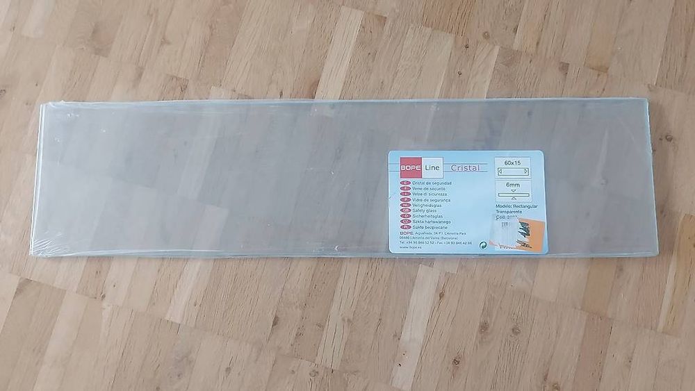 Neu 3x Glas-Tablare 60 x 15 cm / Dicke 6 mm (Neu und originalverpackt ...