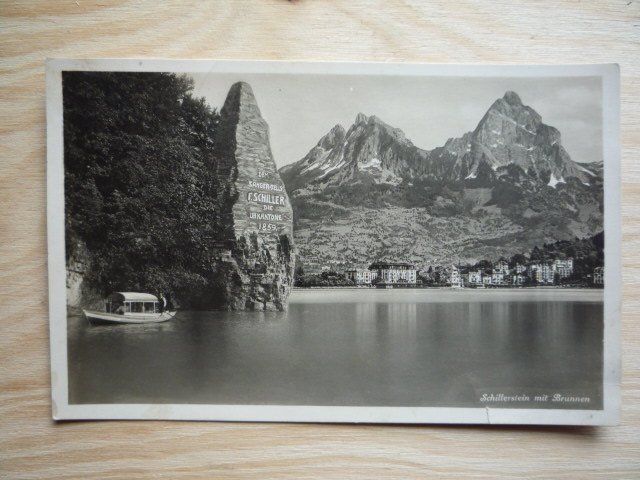 Schillerstein mit Brunnen, 15.VII.32 (Gebraucht) in Rieden SG für CHF 1 – mit Lieferung auf ...