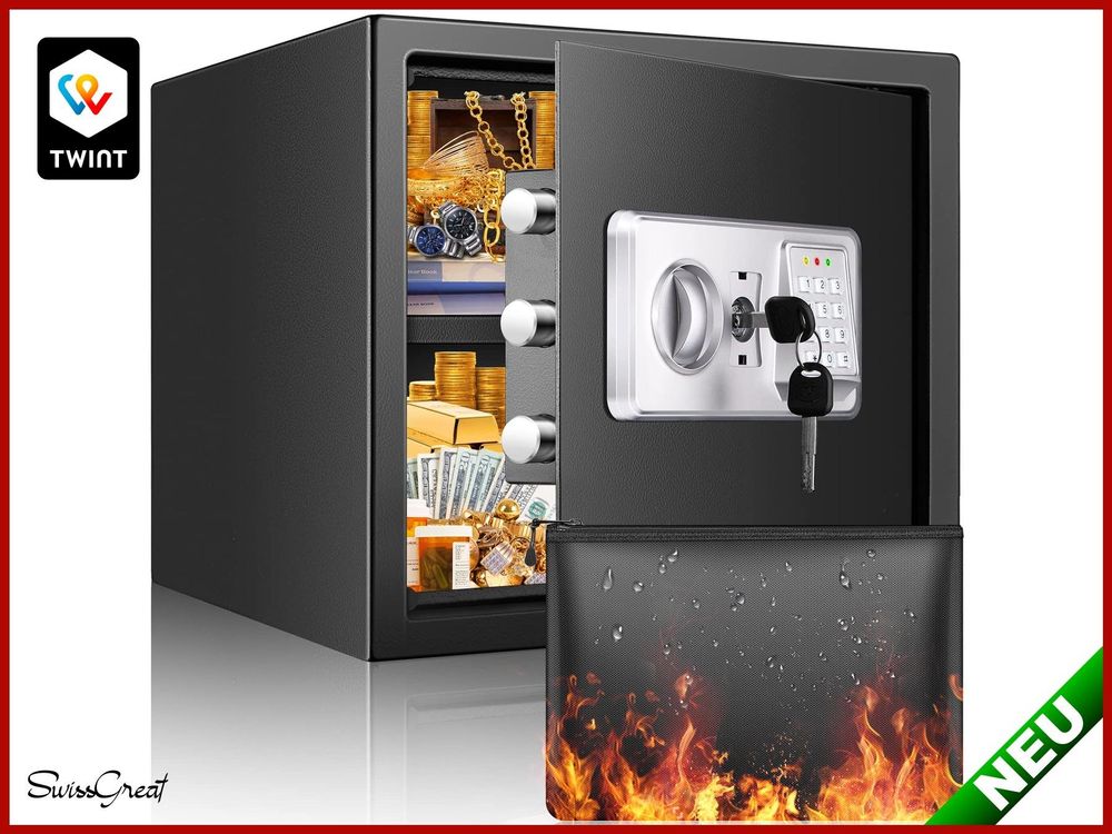 30L Feuerfester Wandtresor mit Regal und Alarmanlage (Neu und originalverpackt) in Develier für ...