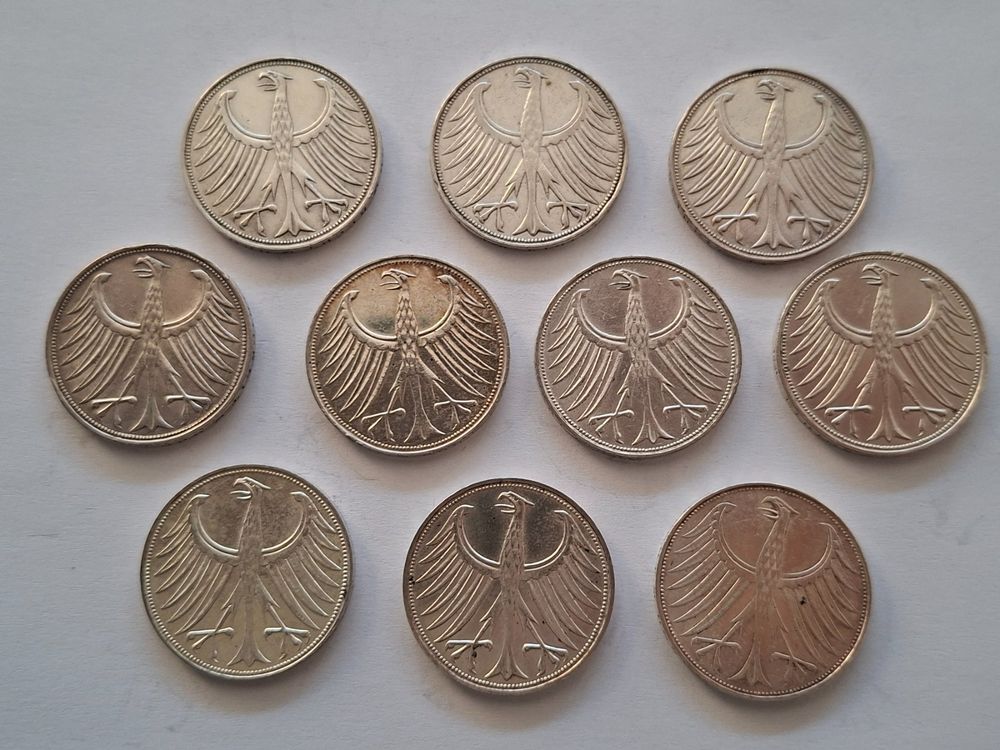 10x 5 Mark Silber (Lot Nr 2) (Gebraucht) in Pravidondaz für CHF 90 ...