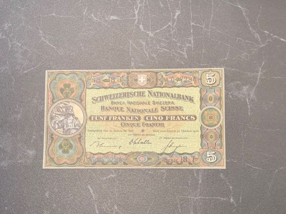 Banknote CHF 5 (1936) bankfrisch | Kaufen auf Ricardo