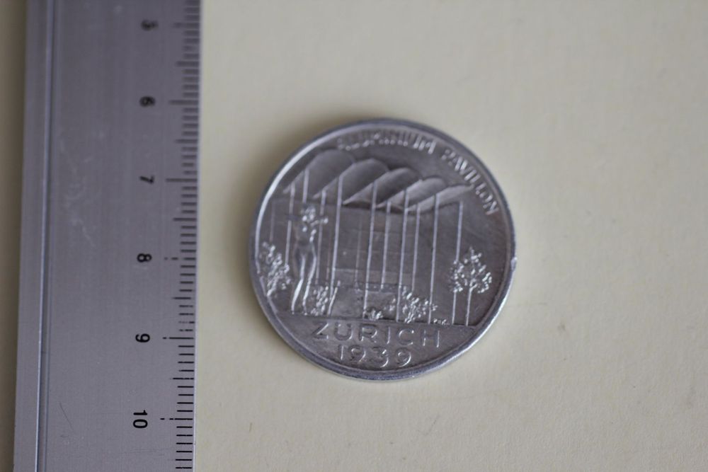 SCHWEIZERISCHE LANDESAUSSTELLUNG ZURICH 1939 - Alu. Medaille (Gebraucht) in LE LIGNON für CHF 4 ...