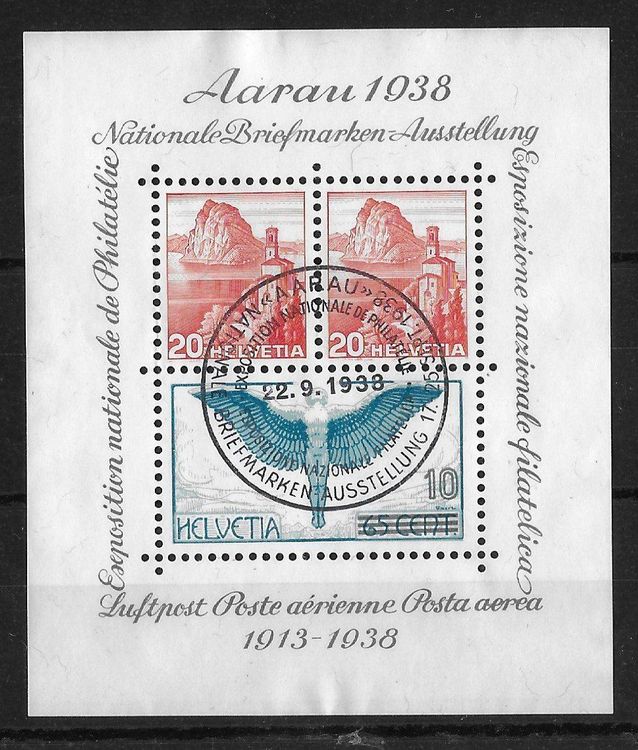 Block Aarau 1938 gestempelt | Kaufen auf Ricardo