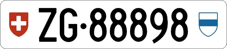 Zuger Autonummer Kennzeichen Kontrollschild Zug / ZG 88898 | Kaufen auf Ricardo