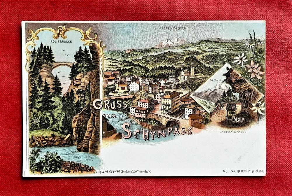 Tiefencastel - Schynpass - Albulastrasse - Post - Litho (Gebraucht) in Rothrist für CHF 27 – mit ...