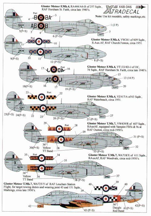 Decals für Gloster Meteor 1/48 (Neu und originalverpackt) in Bözen für ...
