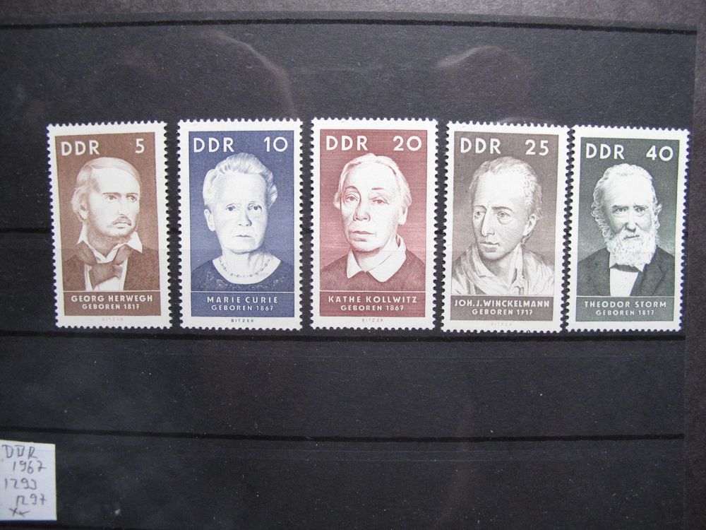 DDR 1967 Berühmte Persönlichkeiten I ** (Gebraucht) in Wil SG für CHF 1 ...